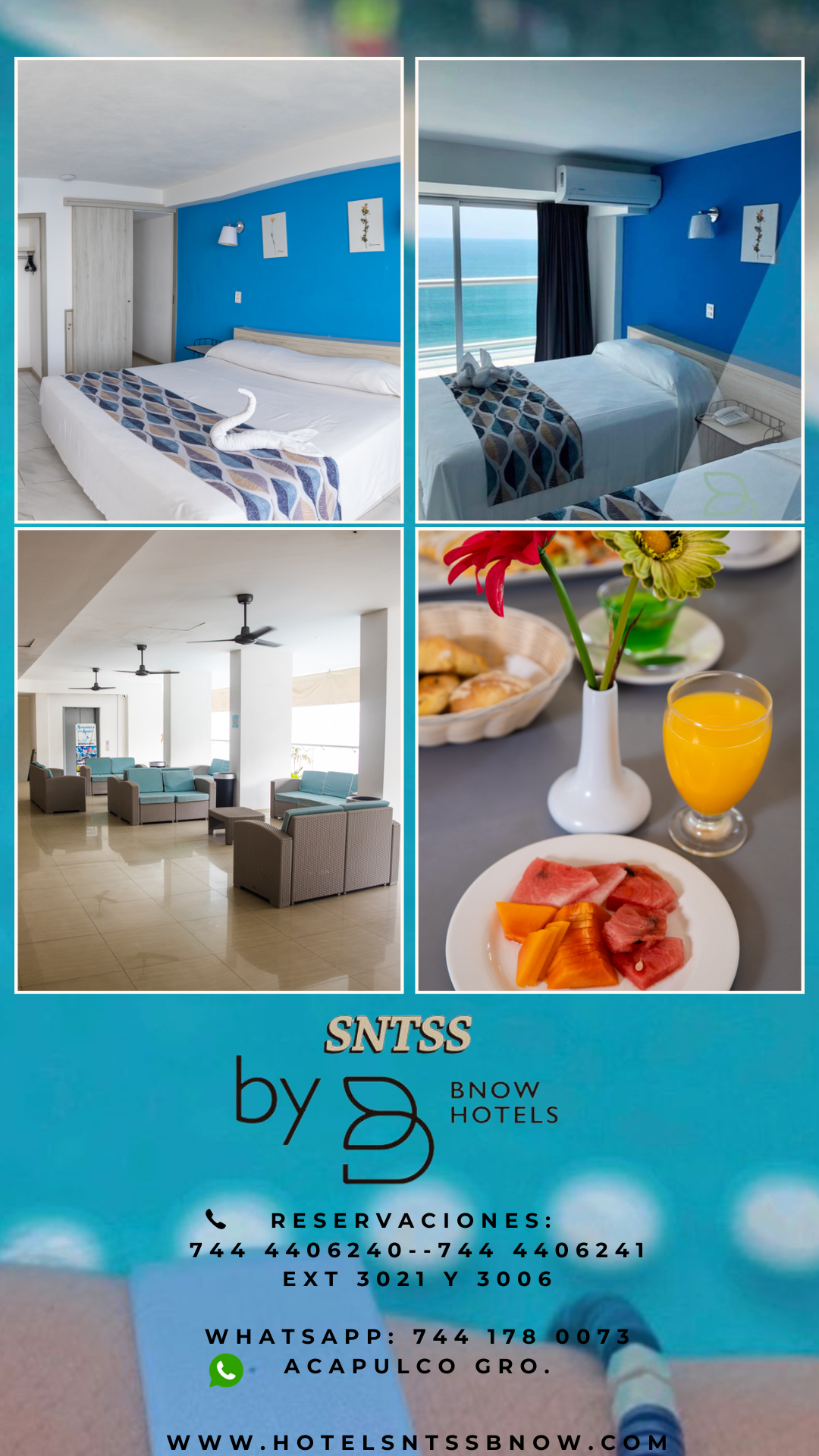 Tu Story hotel collage de fotos beige y terracota